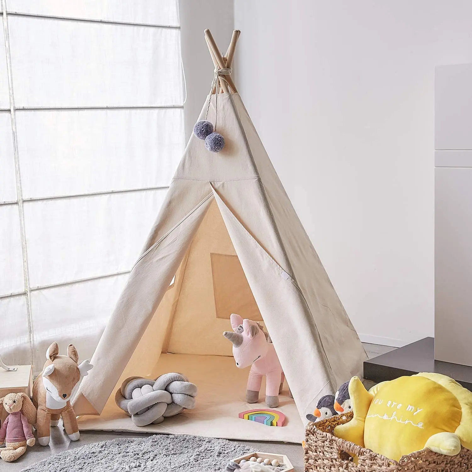 Lovely Indoor Baby Child Kids Play Tent Canvas Cotton Children Teepee ...