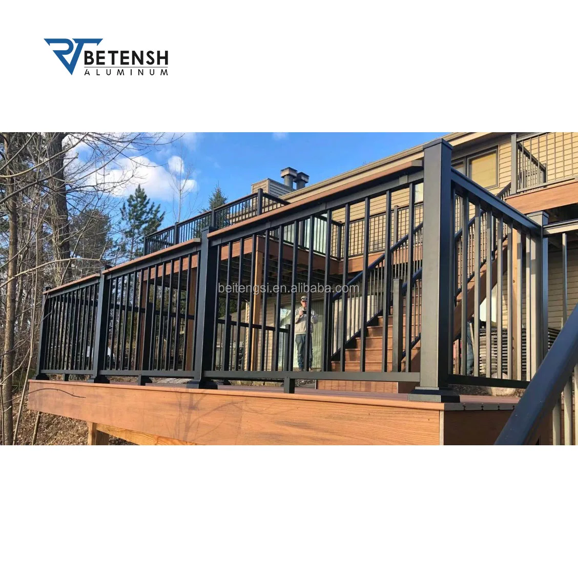 Aluminum Metal Stair Handrail Balcony Balustrade Aluminum Handrail ...