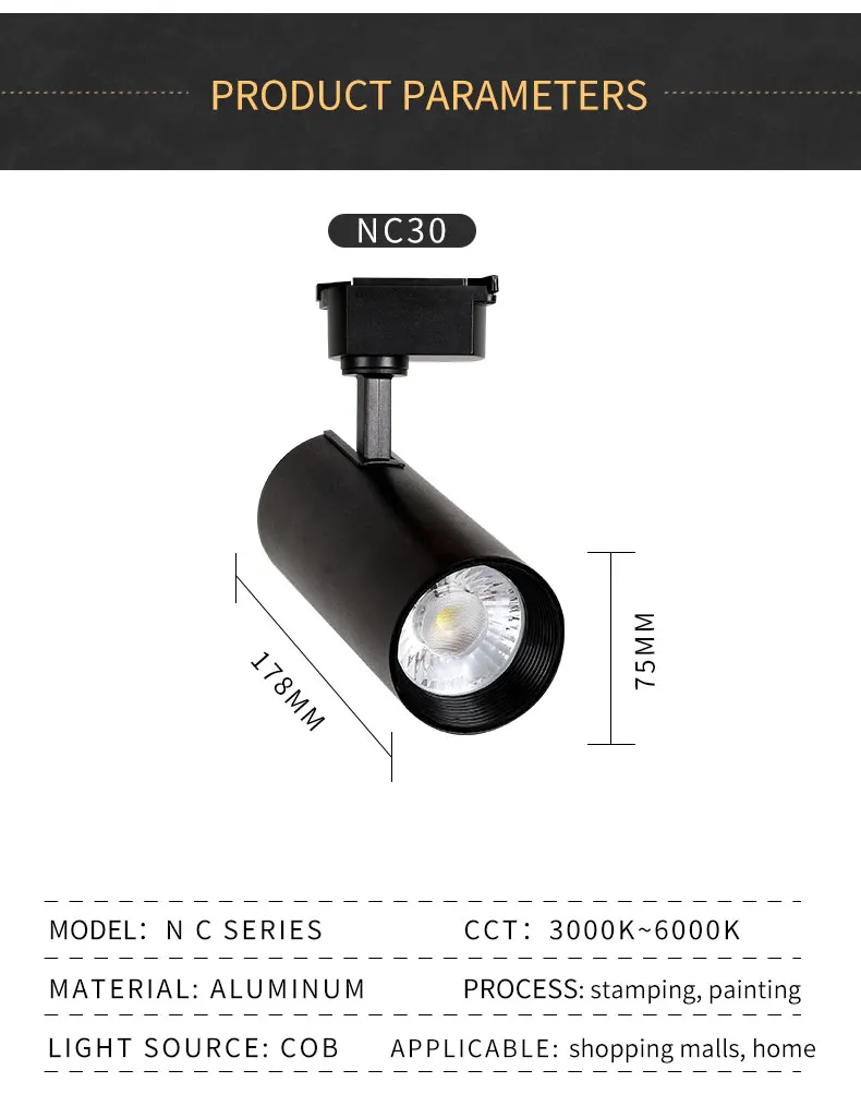 Cross-border Wholesale Guangfa Simple Design 40w Track Light For Track ...