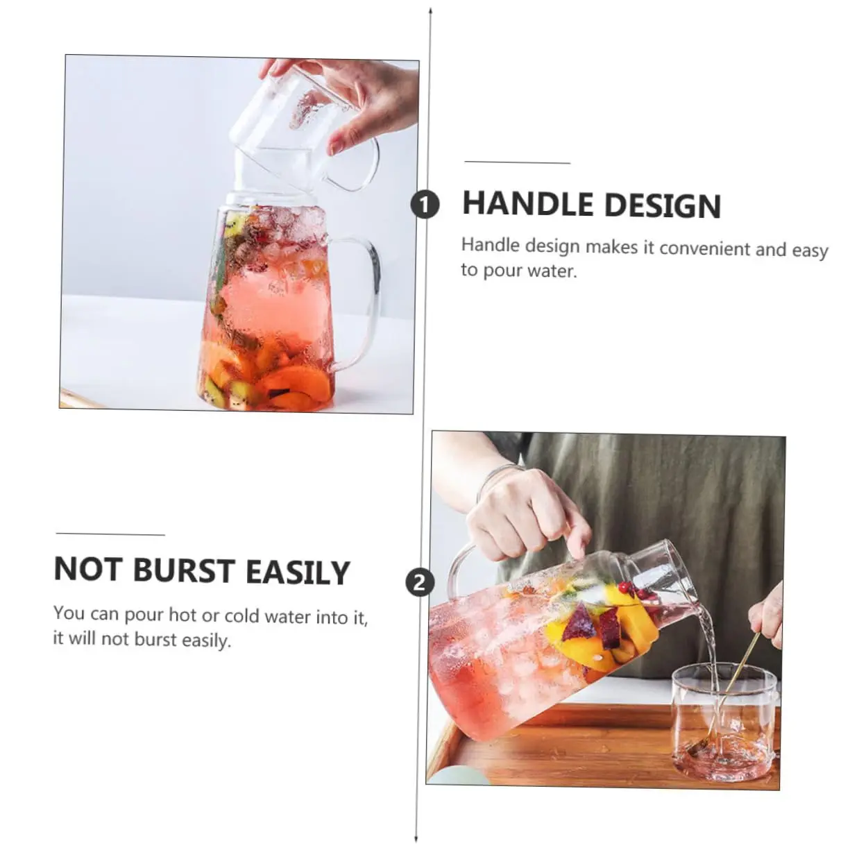 Modern Style 1300ml Hot Resistant High Borosilicate Juice Water Glass ...