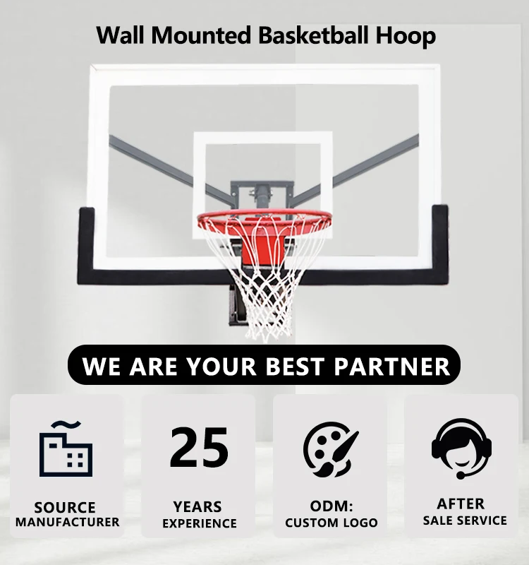 72 Wall Mount Basketball Hoop - Durable & Adjustable