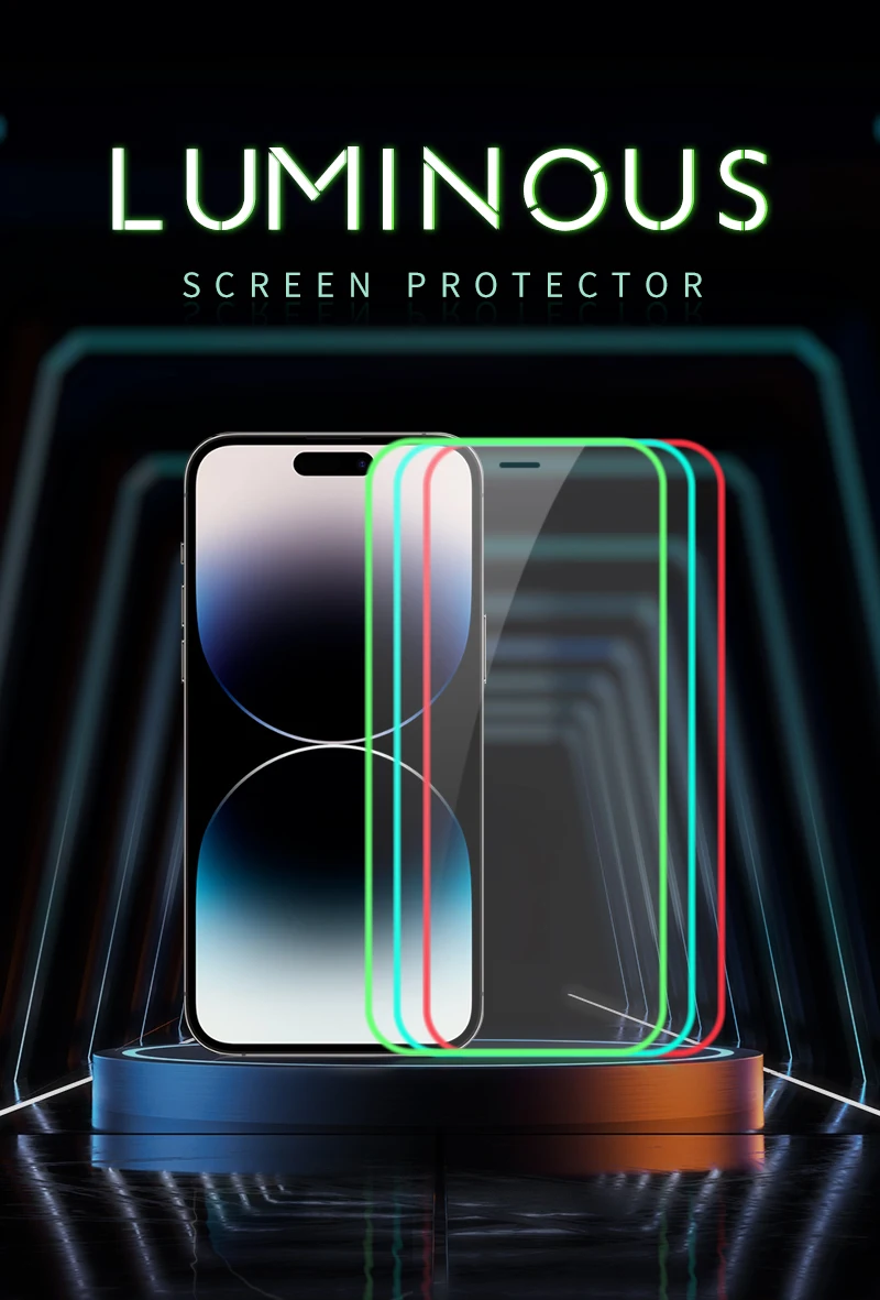 Luminous Fluorescent Color 3d Full Cover Tempered Glass Screen ...