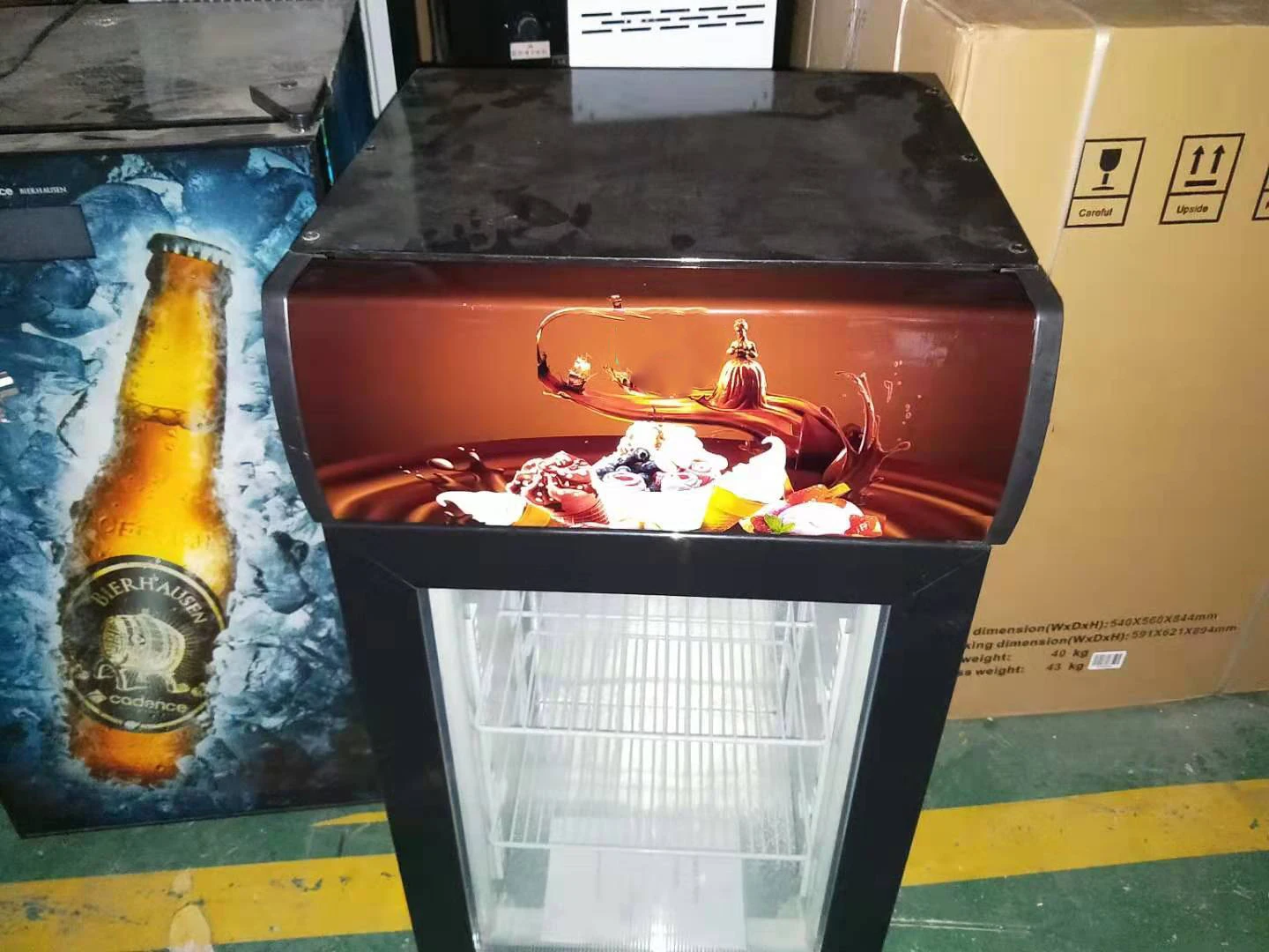 Mini Bar Fridge - 68L Water Cool Table Top Glass Door Chiller