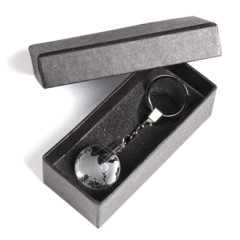 Hot Sale 30mm Crystal Led Light World Globe Earth Keychain Ball Key ...