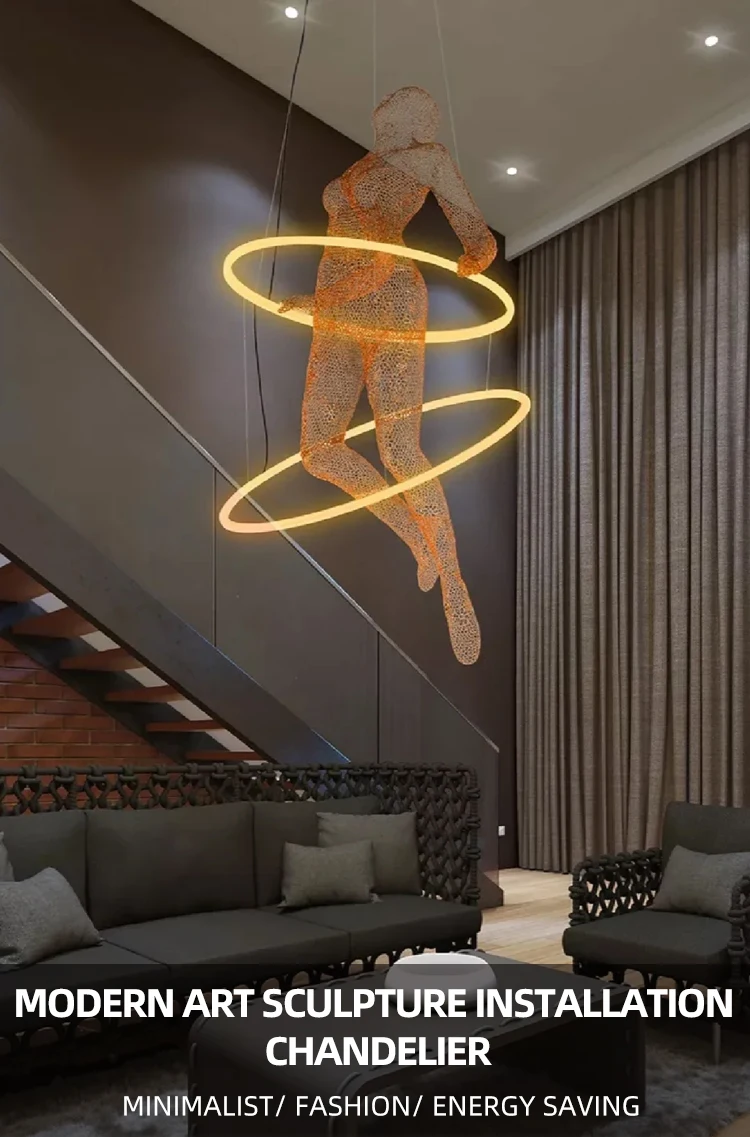 Roll over Acrobat Sculpture Art Statue Pendant Lights