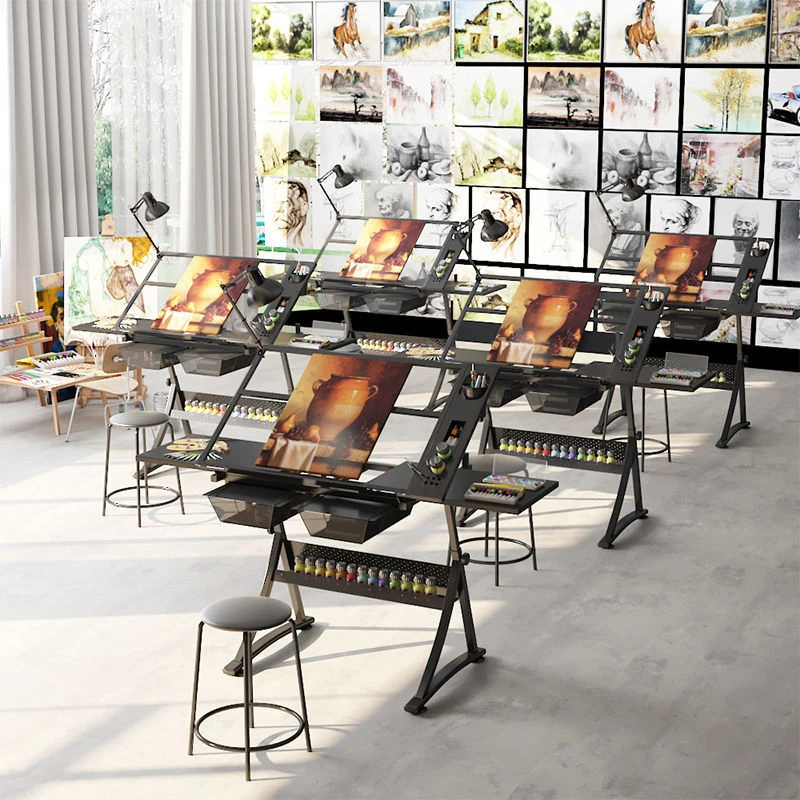 Alibaba.com: Adjustable Art Desk Work Station with Tempered Glass and ...