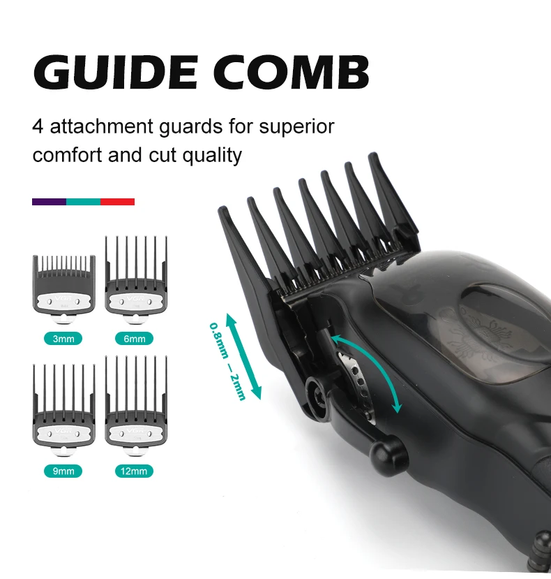 VGR V-269 9000RPM Magnetic Motor Salon Rechargeable Hair Clipper for Men