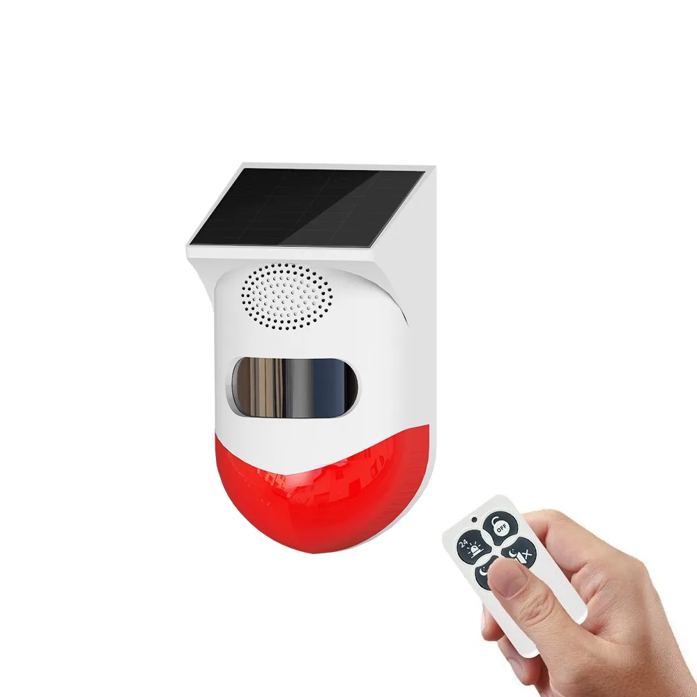 120db Sound Security Siren Light Alarms Outdoor Solar PIR