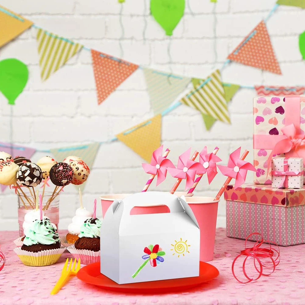 White Cardboard Free Diy Folding Design Portable Small Gift Birthday ...