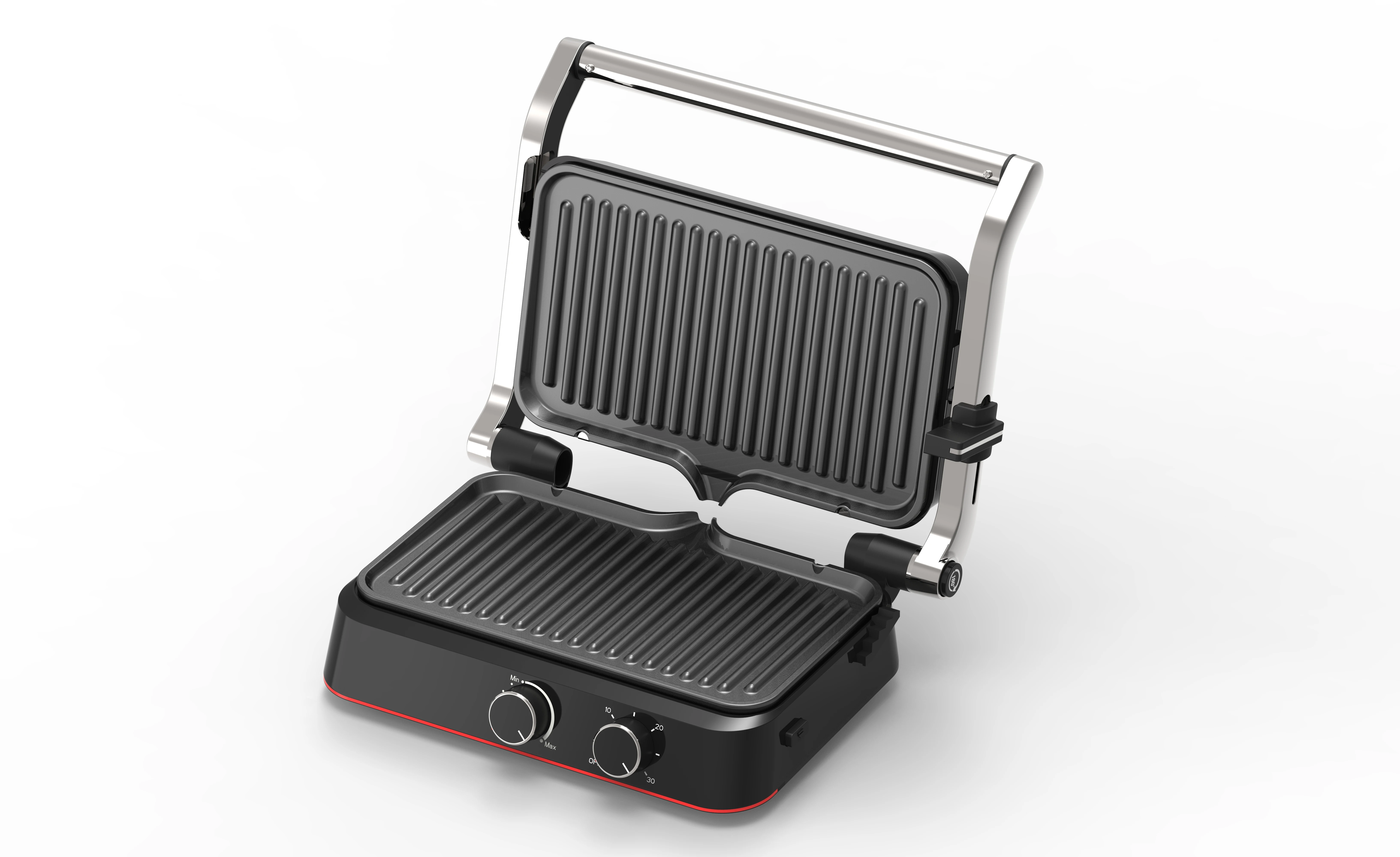 Adjustable Temperature Electric Contact Grill with Detachable Non-Stick ...