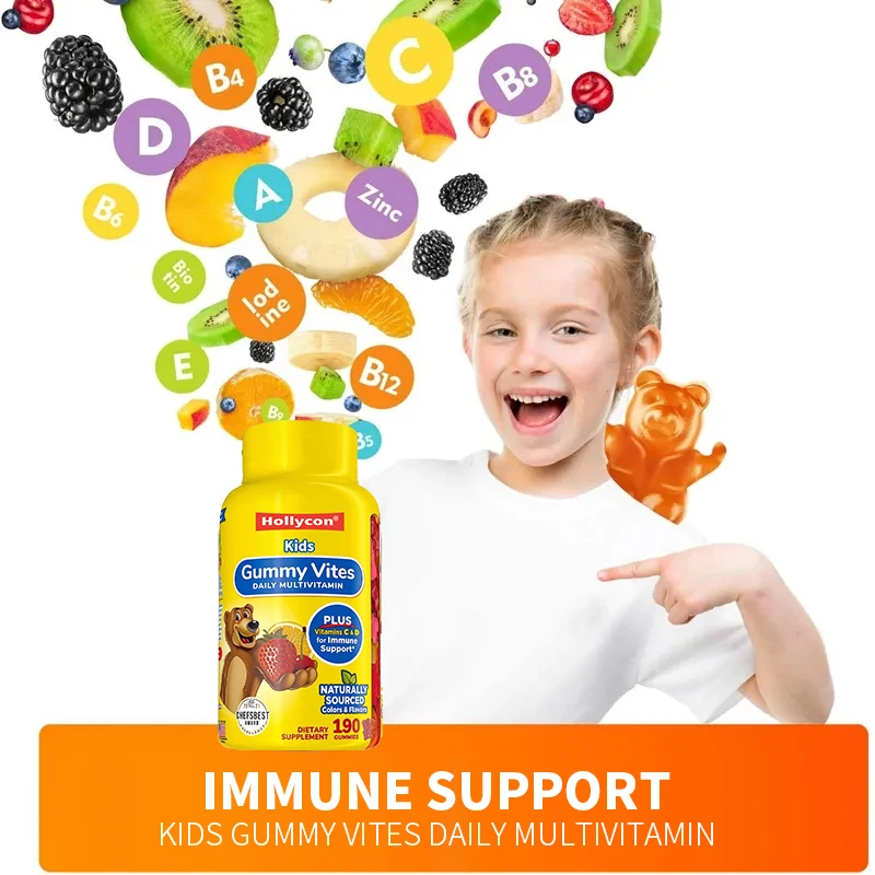 Immune Support Daily Multivitamin Supplement Vitamin D3 Orange Flavor ...
