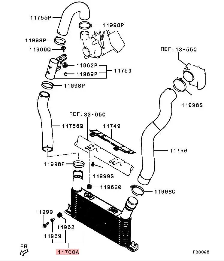 三菱帕杰罗蒙特罗2006-2016 V88 V98柴油发动机4m41 3.2d涡轮增压器的汽车中冷器1530a052 - Buy 中间冷却器 ...