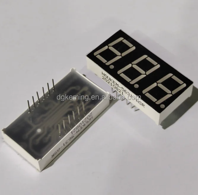 HOUKEM 0.56 Inch 7 Segment LED Display - 3 Digit White LED