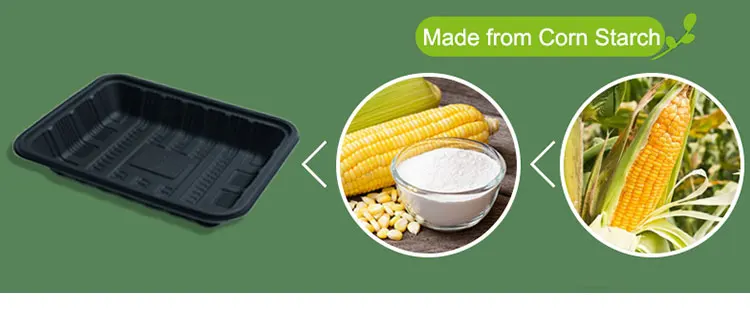 Eco-friendly Cornstarch Meat Trays - Biodegradable & Disposable