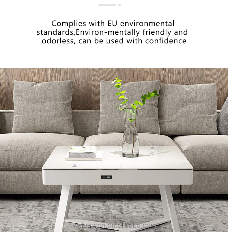 Living Room Smart Coffee Tables Modern Tea Coffee Table with Speaker ...