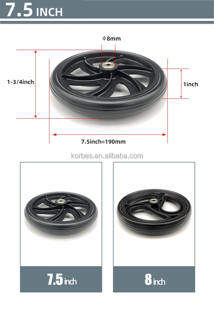 8" Universal Wheels for Medical Rollator/wheelchair Parts