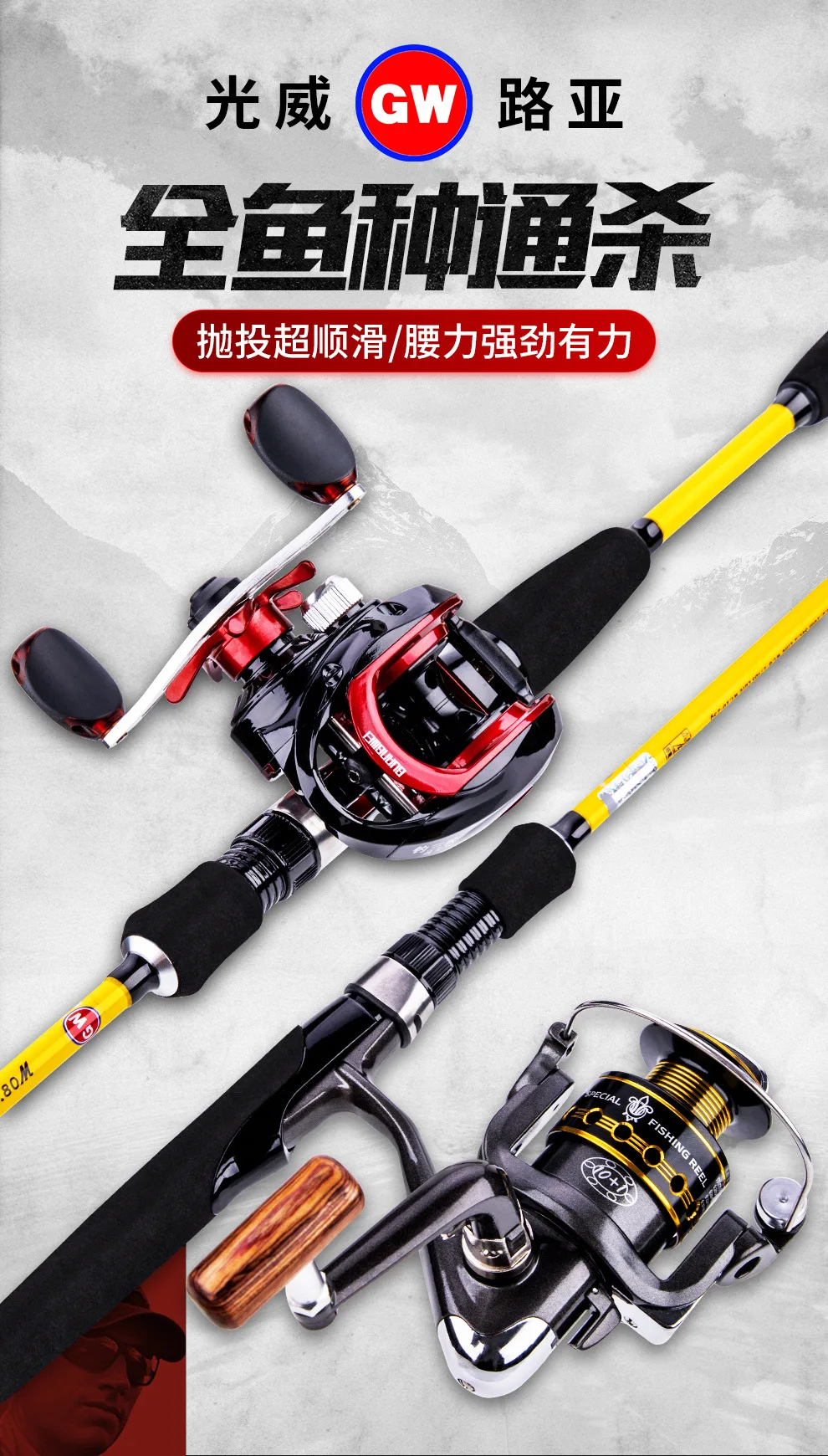 GW Rod Fishing: Ultralight Carbon Spinning & Baitcasting Rods, 180cm to ...