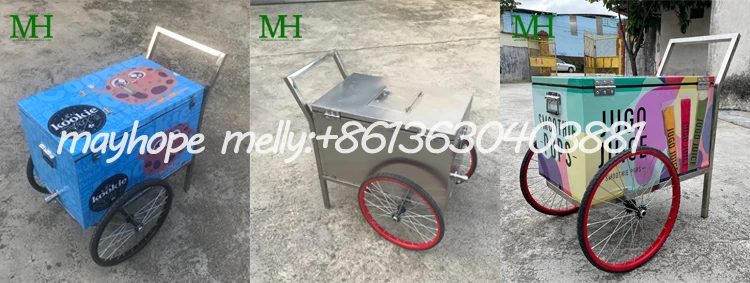 Stainless Steel Popsicle Ice Cream Trolley Cart for Sale
