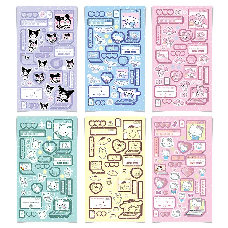 Botu 60pcs Kawaii Sanrio Stickers Anime Pochacco Kuromi Cinnamoroll ...