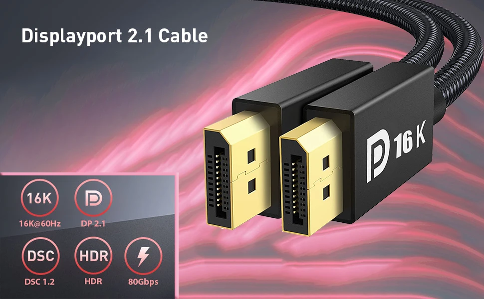 Display Port DP2.1 UHBR10 Cables - High Speed & Reliable