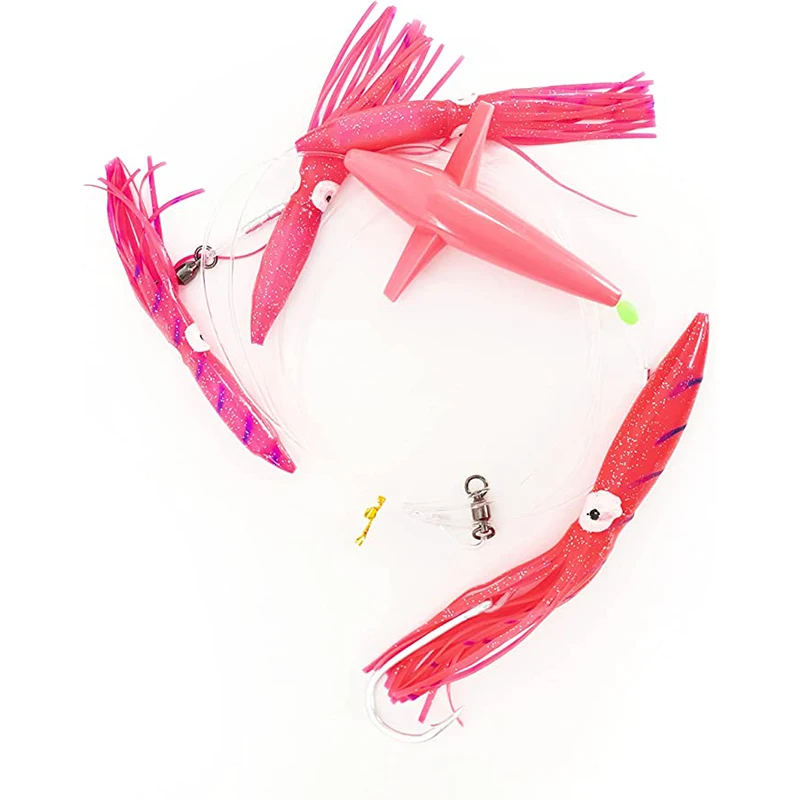 New Fishing Lure Set Salt Water Fishing Tackle Bulb Squids Daisy Chain ...