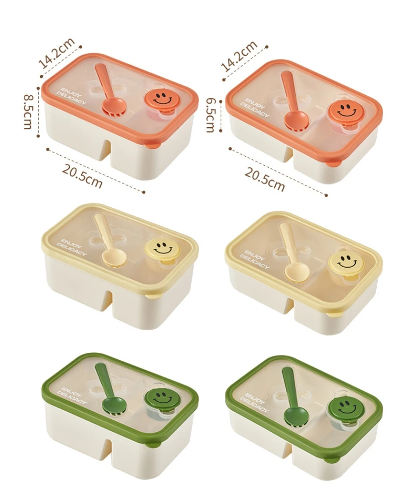 Leak-proof Plastic Convenient Lunch Box With Knife And Fork Single ...