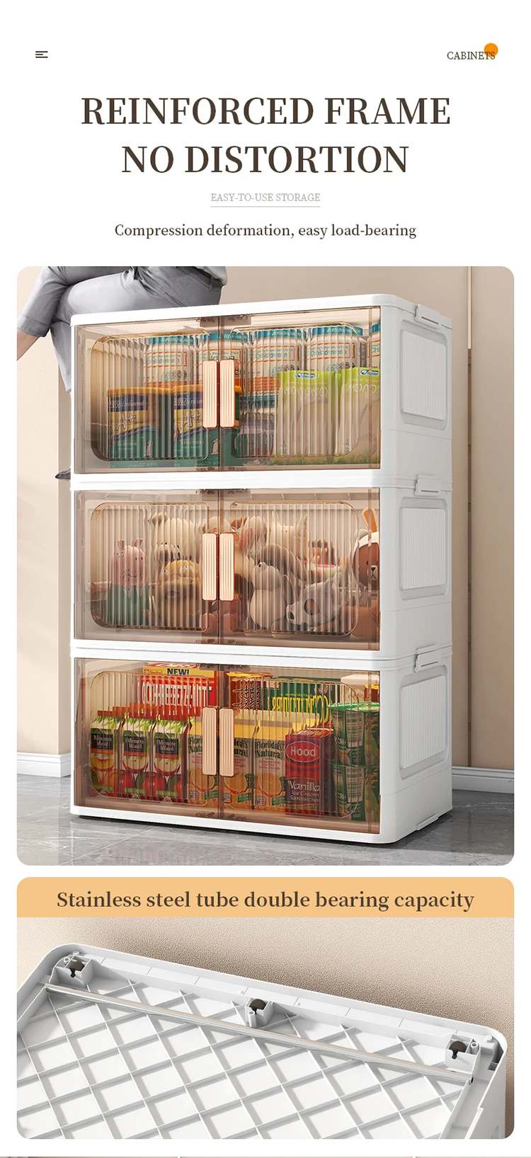 Multifunction Plastic Foldable Storage Cabinet Box