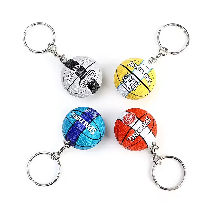 Wholesale Basketball Theme Keychain Ring PVC Rubber nba Key Chain Ball ...