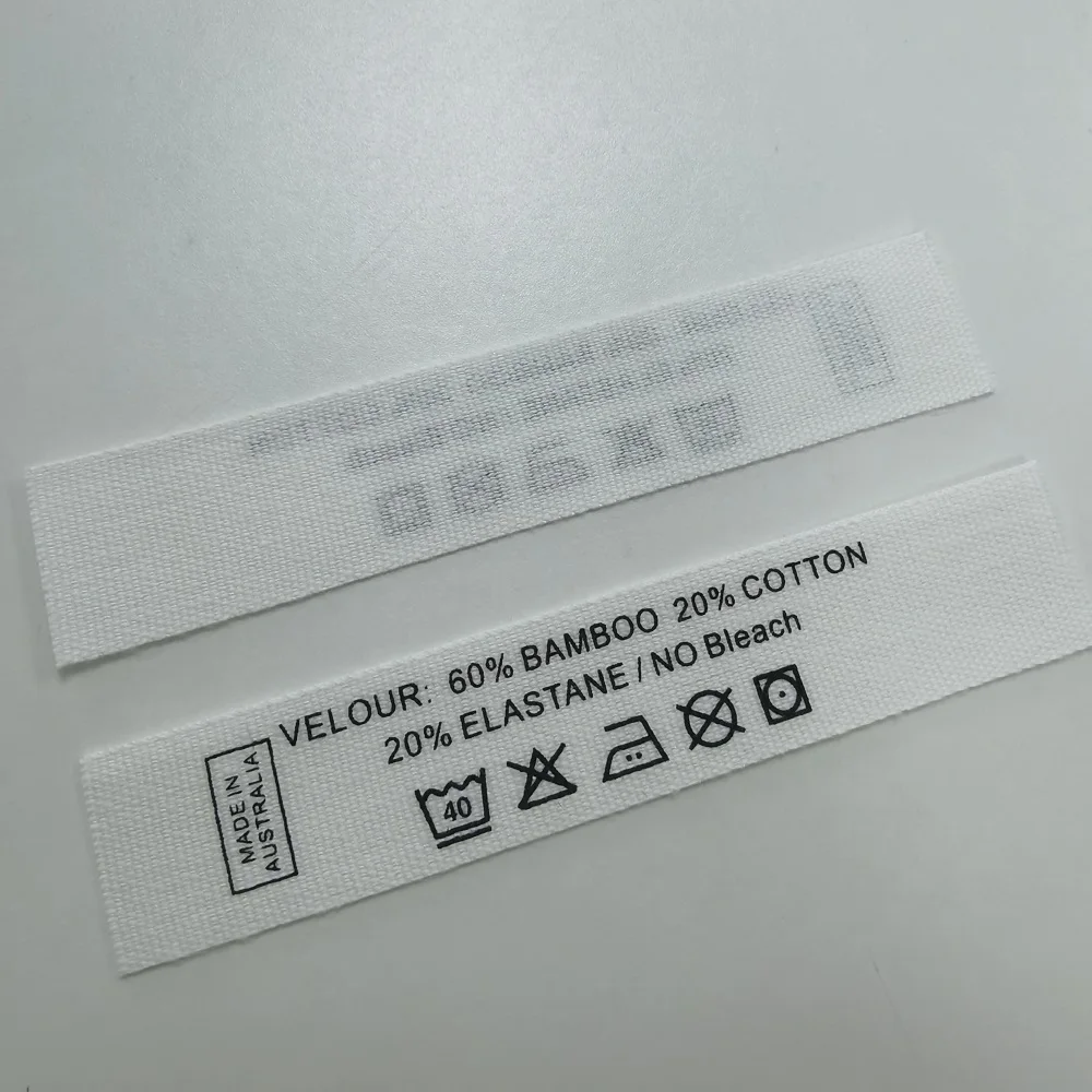 Very Cheaper Eco-friendly Brand Logo Clothing Care Cotton Label Printed ...