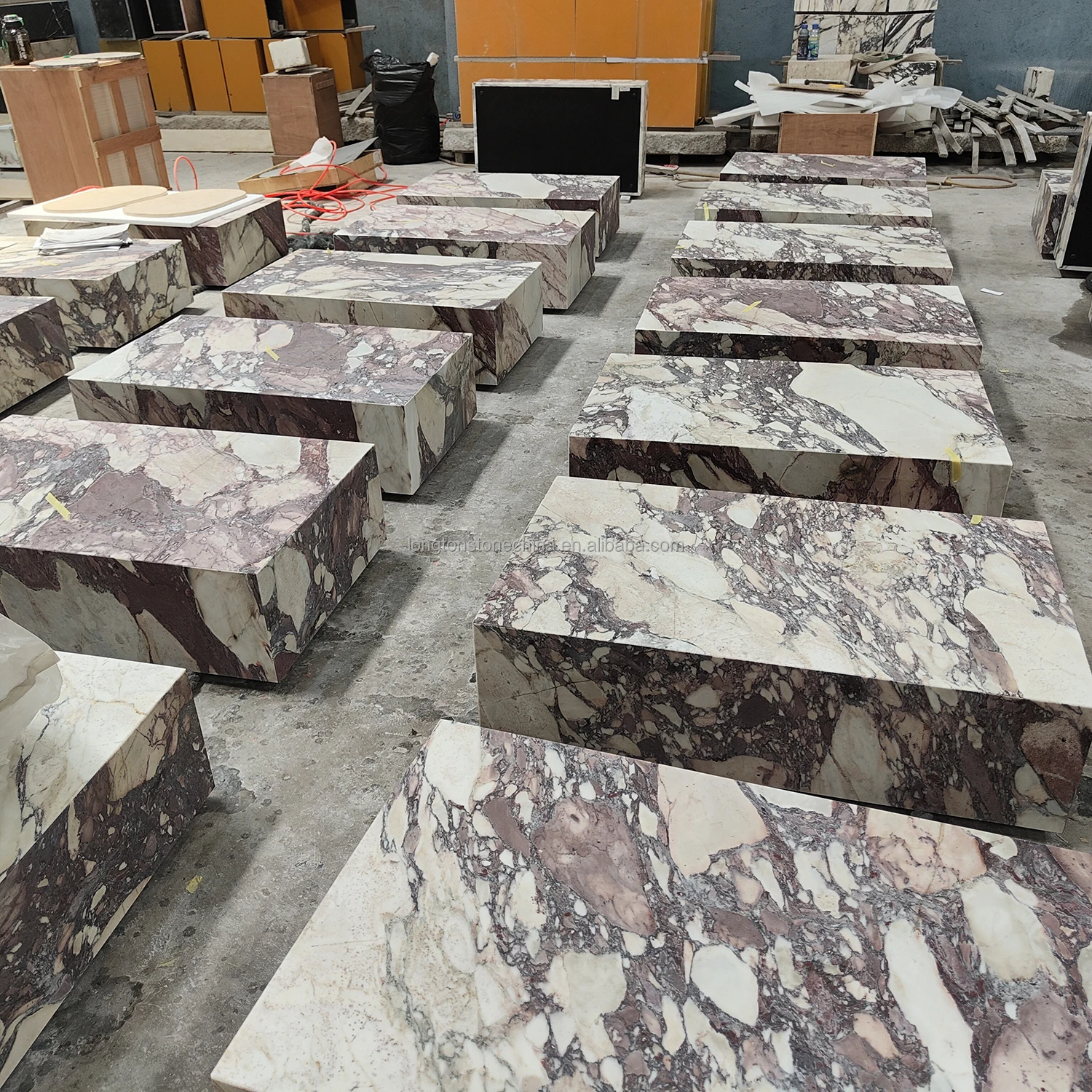Shop Our Natural 5MM Calacatta Viola Marble Plinth Table