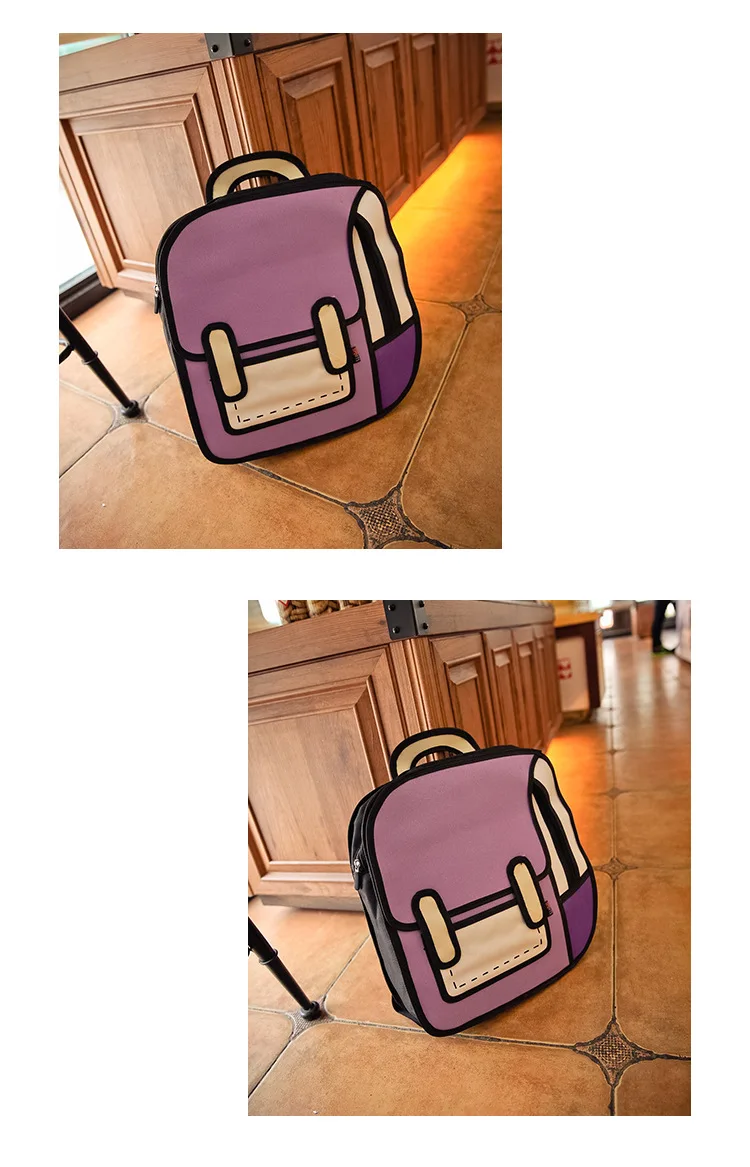 Two-dimensional Space Kids Cartoon Backpack Personality 2d 3d Kids ...
