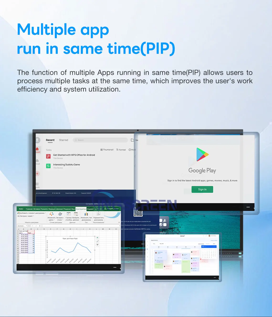 INGSCREEN 98 Inch UHD 4K Infrared Whiteboard Android Win Dual System ...