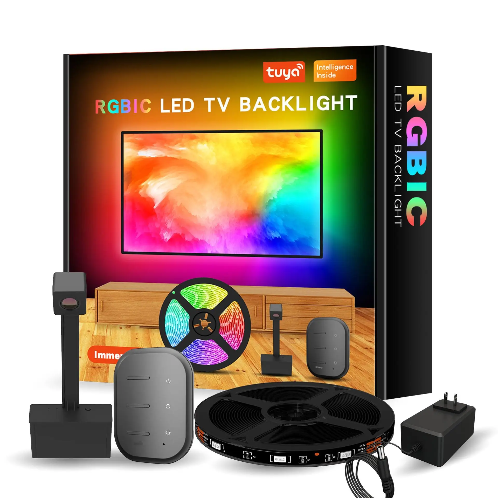 Tuya App Music Sync Screen Smart Strip Light Works With Alexa & Google ...