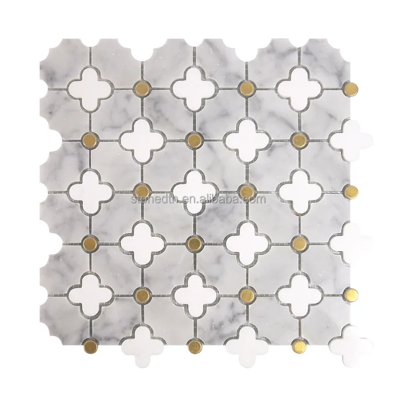 DTH Modern White Marble Mosaic Tile Dolomite Stone Wall Cladding for ...