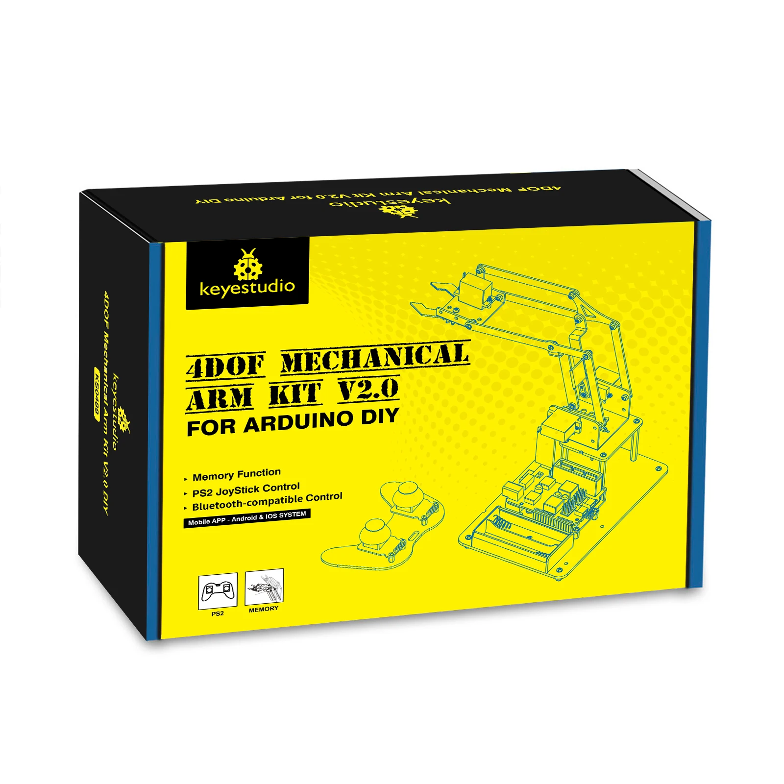 Joystick Metallic Robot Arm Learning Starter Kit 4 Axis Mini Desktop ...