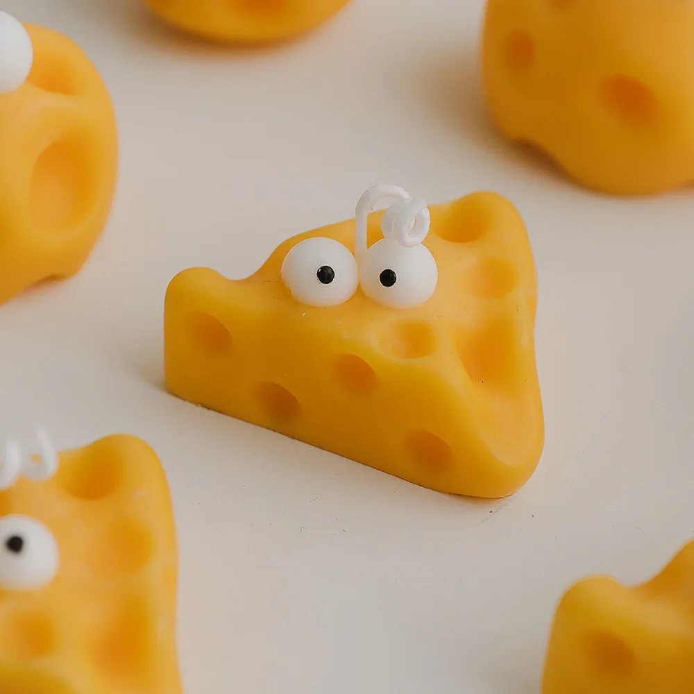 Cute Big Eye Cheese Shaped Scented Candle Soy Wax Decorative Candle For ...