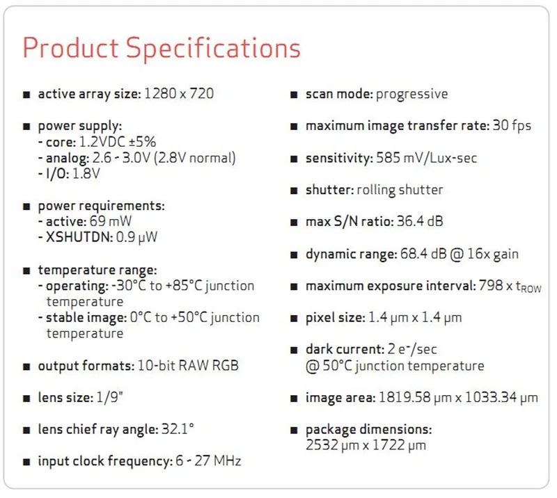 4mm Industrial Endoscopy Camera Module With Omnivision 1/9'' Ov9734 Cmos Sensor Hfov 90 Degree ...