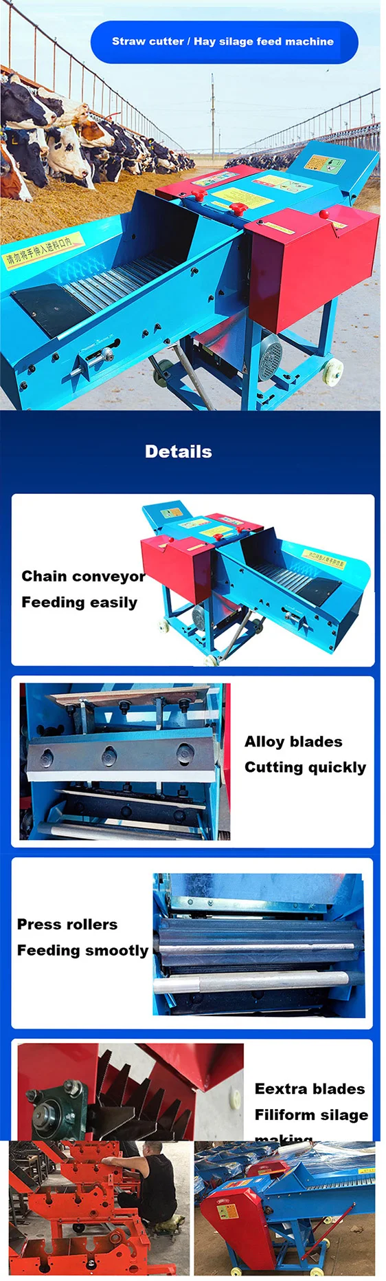 Agricultural Home Silage Chaff Chopper Straw Chopper Machine/Corn ...