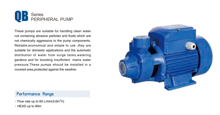 QB60 0.5HP Peripheral Clean Water Pump for Domestic Use