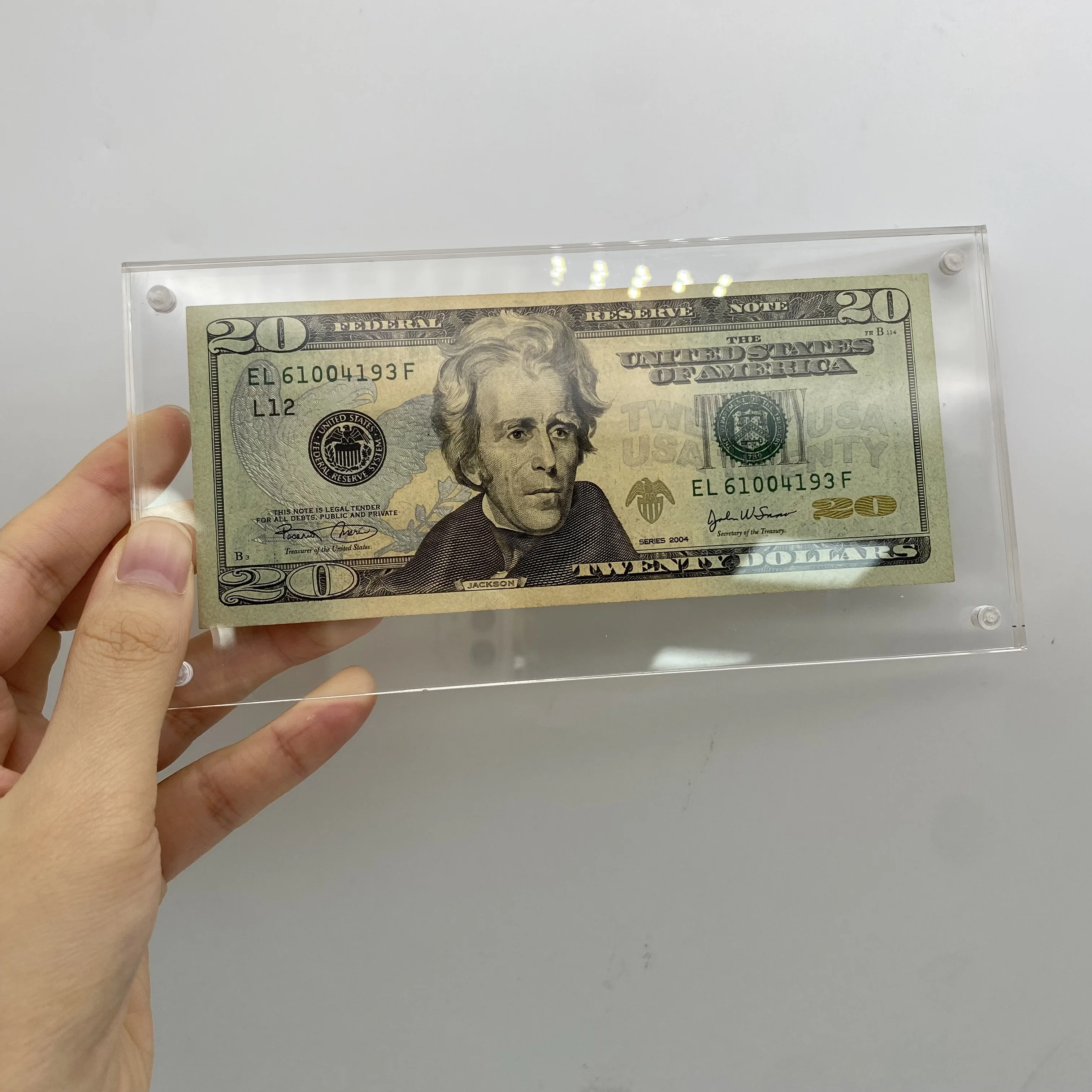 Acrylic Display Dollar Bill Holder - Protect & Showcase