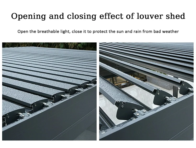 Pavilion Outdoor Courtyard Electric Shutter Flip Canopy