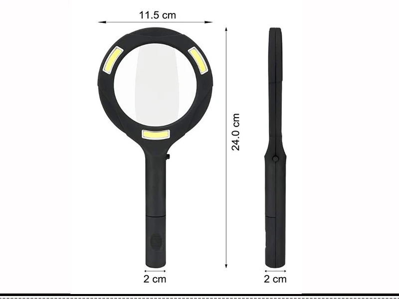 Lighted Handheld Magnifier COB LED 3X Magnifying Glass
