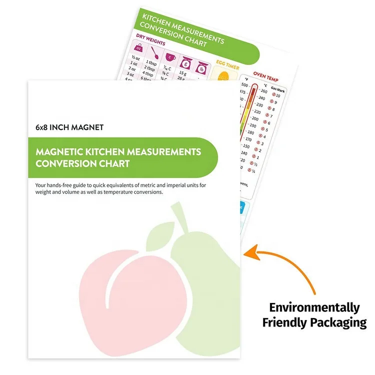 Kitchen Conversion Chart Magnet Imperial & Metric to Standard ...