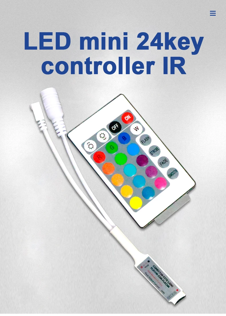 24 Keys Mini Led Controller Mini Ir Remote Controller For Dc5~12v Led ...