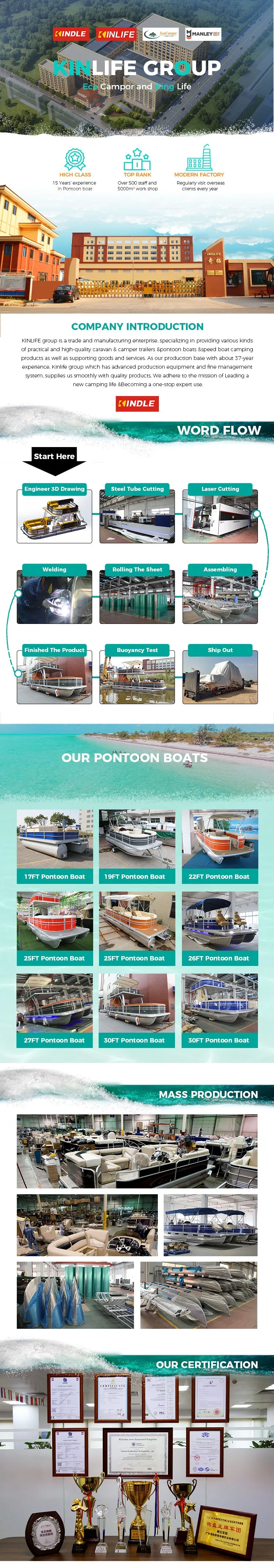 Luxury 27FT Aluminum Fiberglass Catamaran Tritoon Boats
