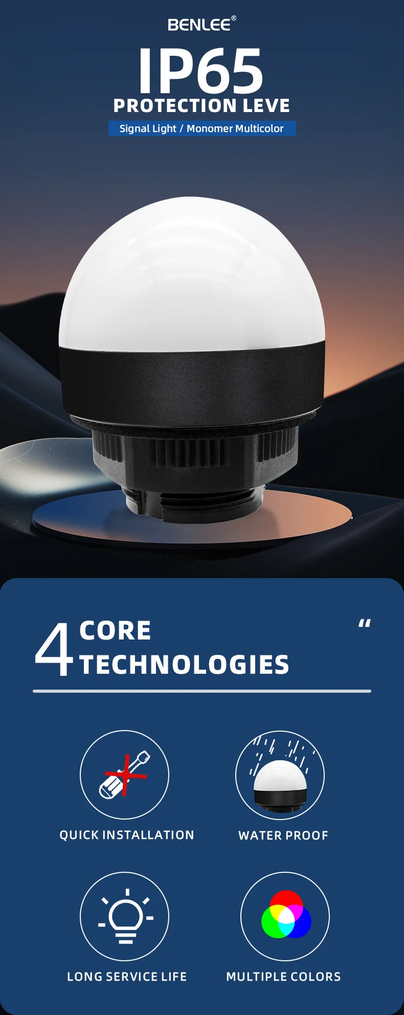 Benlee Multi Color Signal Tower Ip65 24v Traffic Emergency Alarm ...