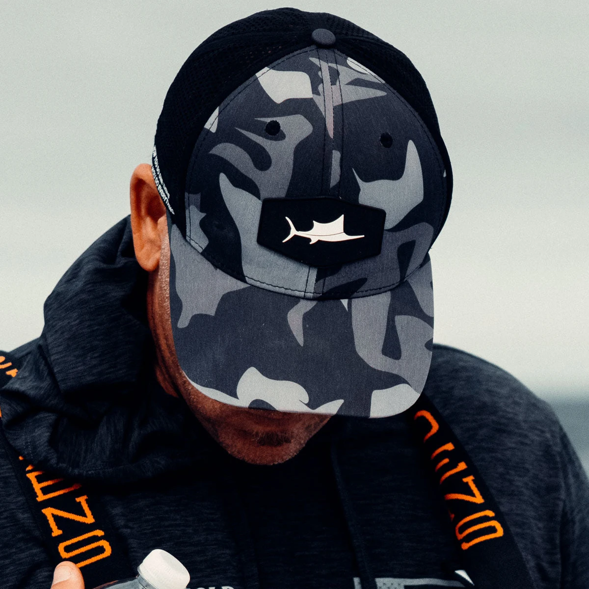 Custom 6 Panel Laser Cut Perforated Fishing Cap - Waterproof