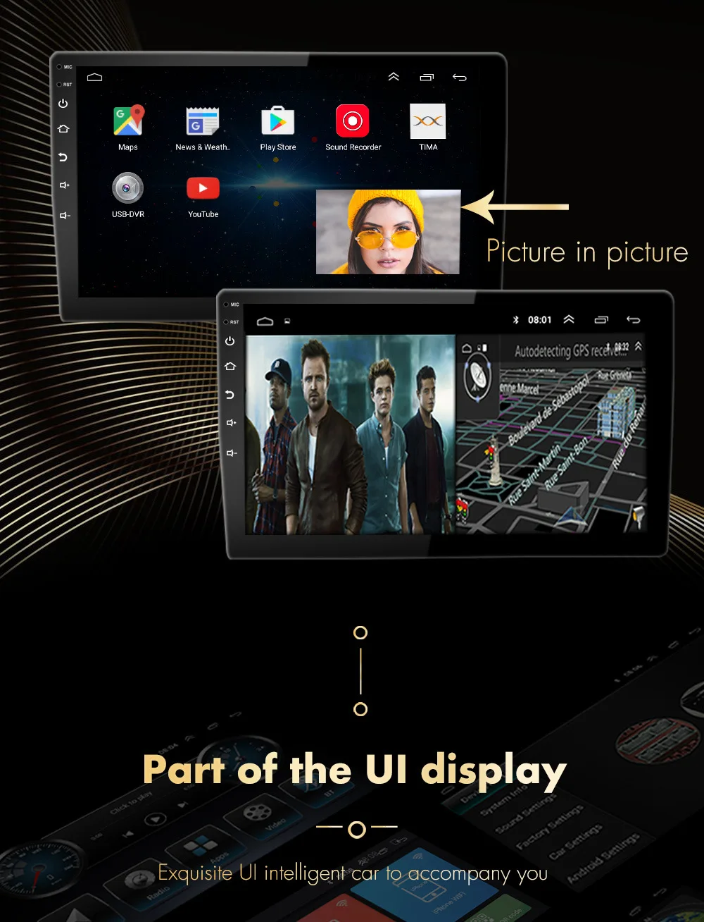 10 Inch Universal Android 9.0 Car Radio 2.5d Gps Navigation Autoradio ...