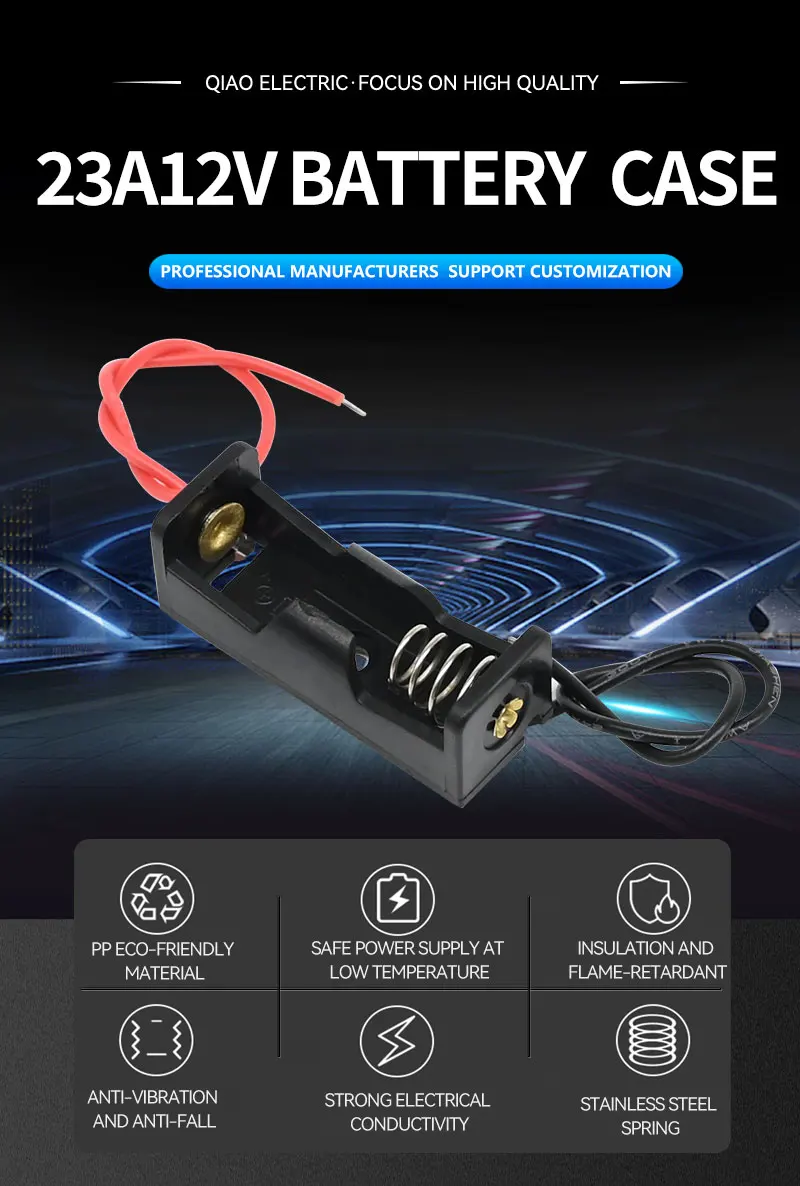Battery Holder Black One Cell Holder Box Case for Rechargeable Li-ion ...