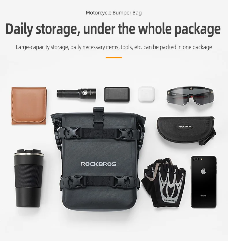 Rockbros Waterproof Motorcycle Side Bag Leather Side Bag For Motorcycle ...